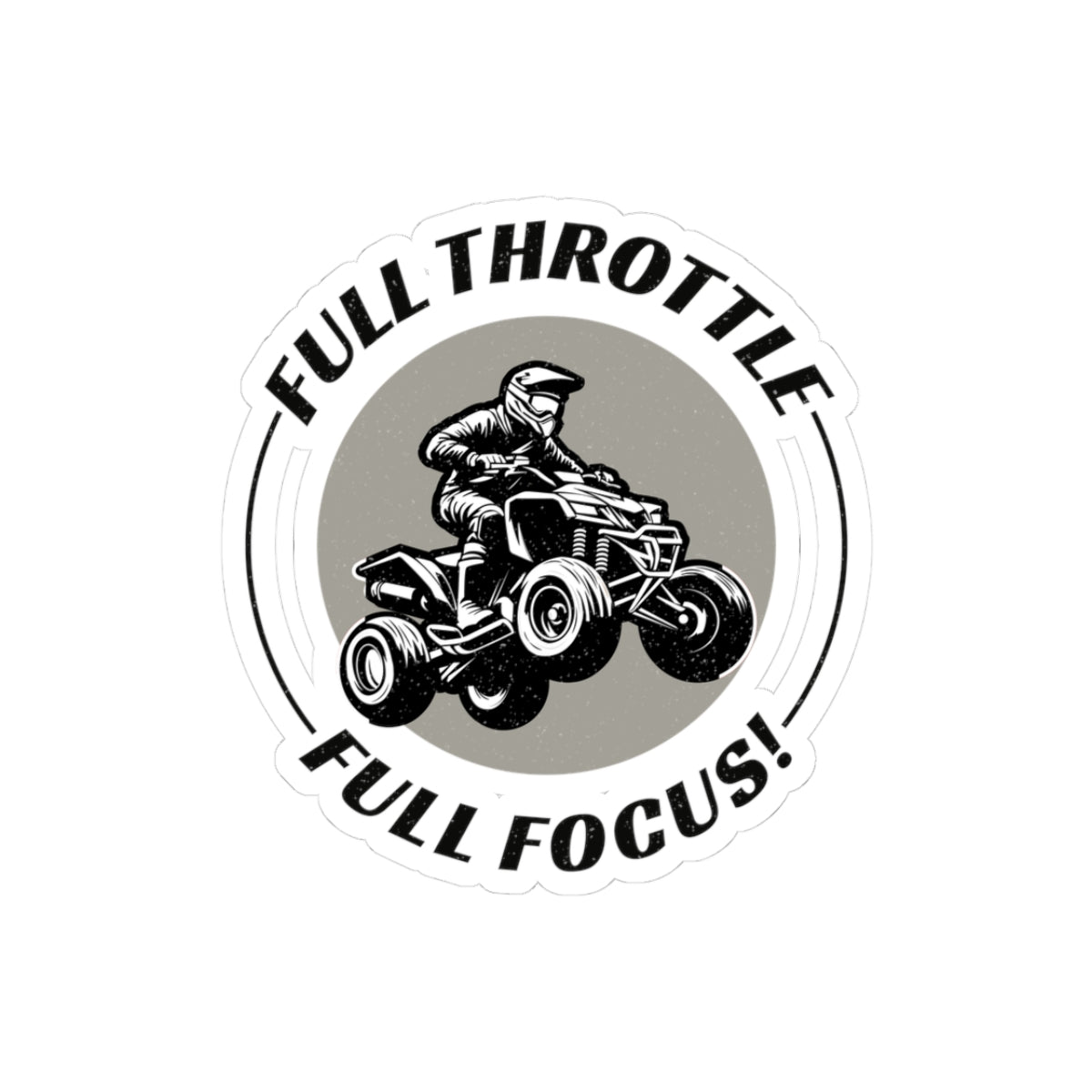 ATV Quad Bike Sticker Vinyl - Off-Road Racing Decal with Full Throttle ...