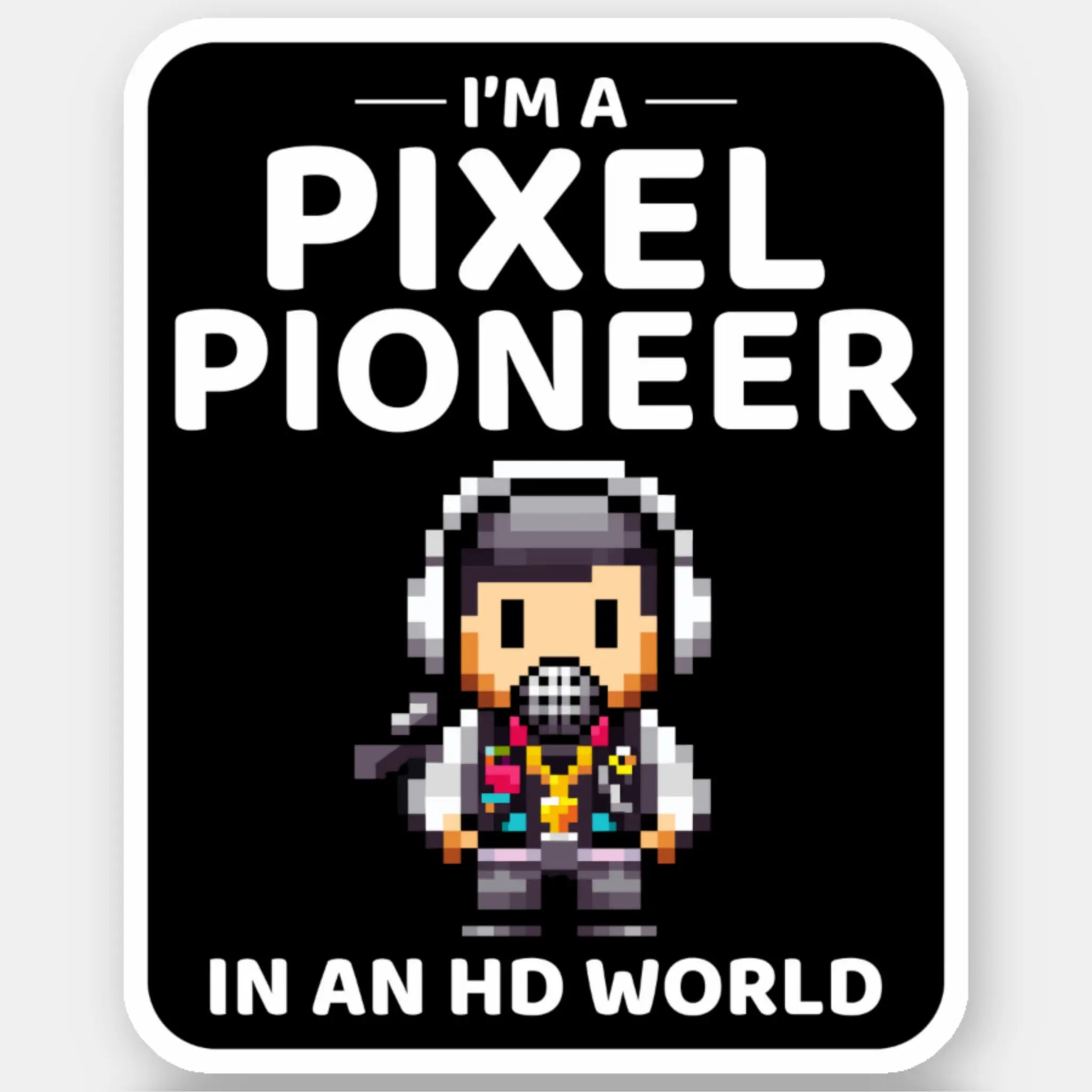 80s Pixel Pioneer Avatar - HD World Nostalgia Stickers – Teeoutdoor