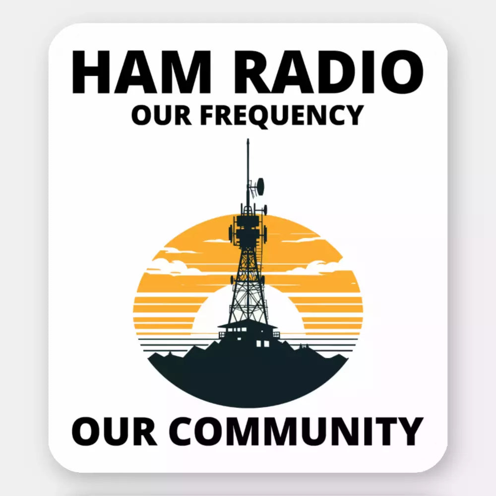 Ham Radio Tower Sunset Sticker - Community Unity – Teeoutdoor