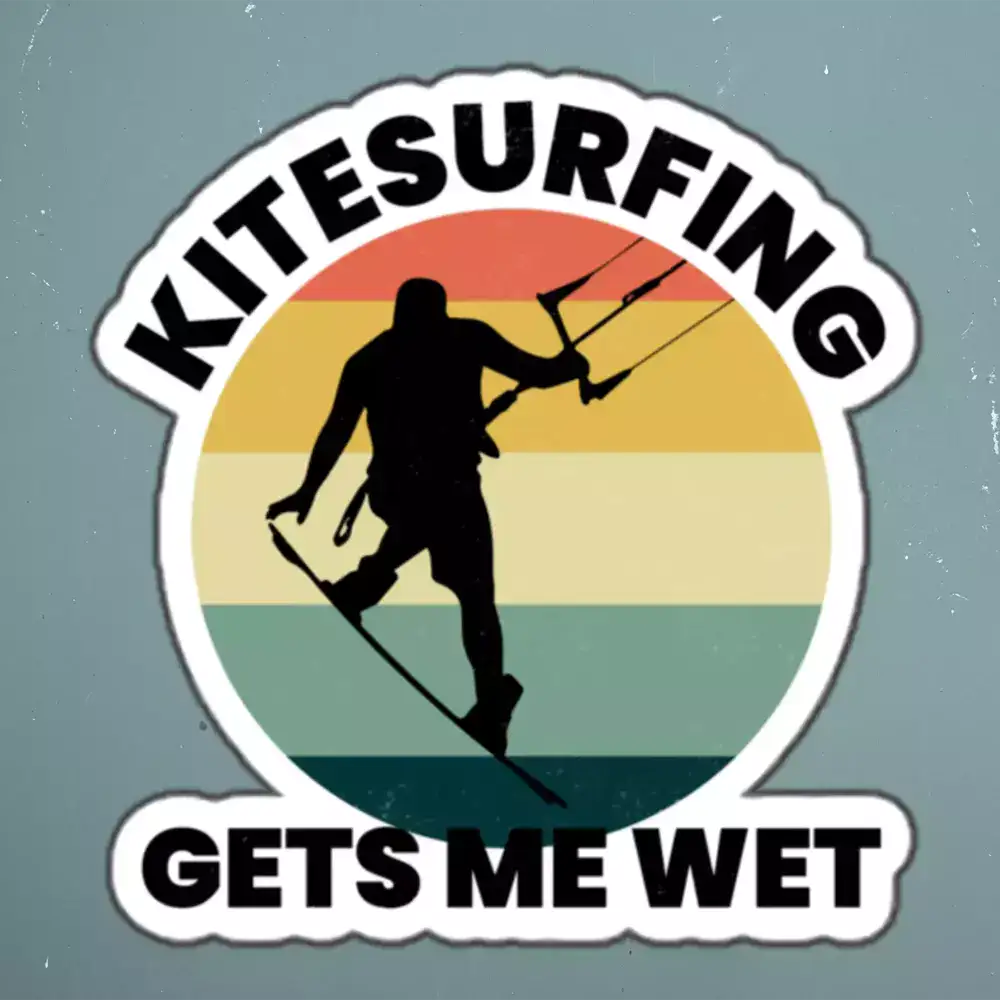 Kitesurfing Retro Sunset Stickers – Teeoutdoor