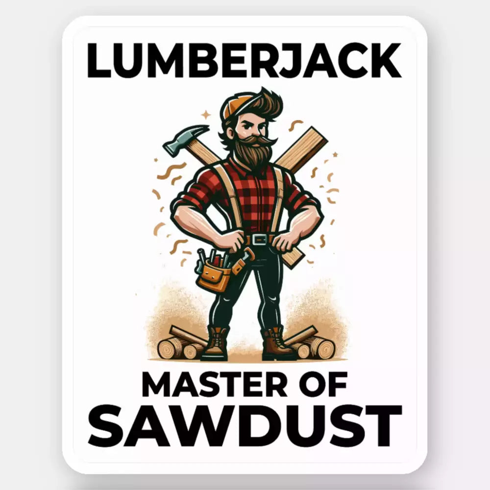 Lumberjack Hero: Sawdust Maestro's Playful Versatility Stickers ...