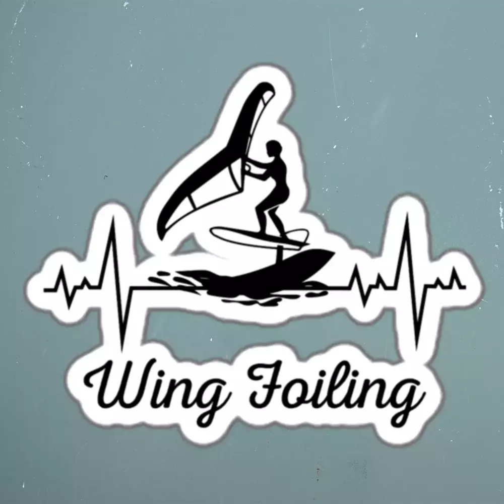 Wing Foiling Hydrofoil Surfing Foil Surf Heartbeat Stickers – Teeoutdoor